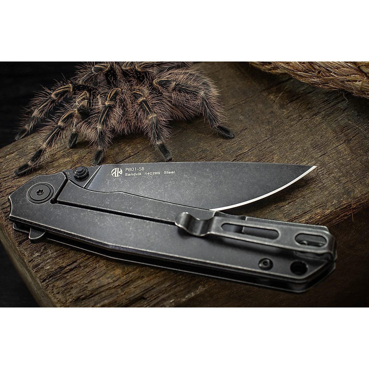 Ruike Pocket Knife for men Tactical Folding Knives Small Frame Lock 14C28N Stainless Cool Steel Camping Knives with Pocket Clip Hiking WorK EDC Knife Outdoor Gear Tool Women Gifts P801-SB