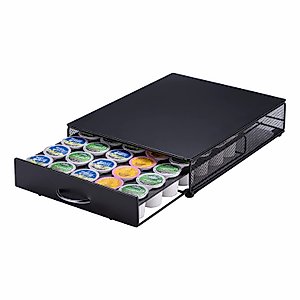 ZCDCP K Cup Holder Drawer, Coffee Pod Holder for K Cup Organizer, Keurig Coffee Pods Holder Capsule with 35 Pods, K Cup Coffee Holder Black