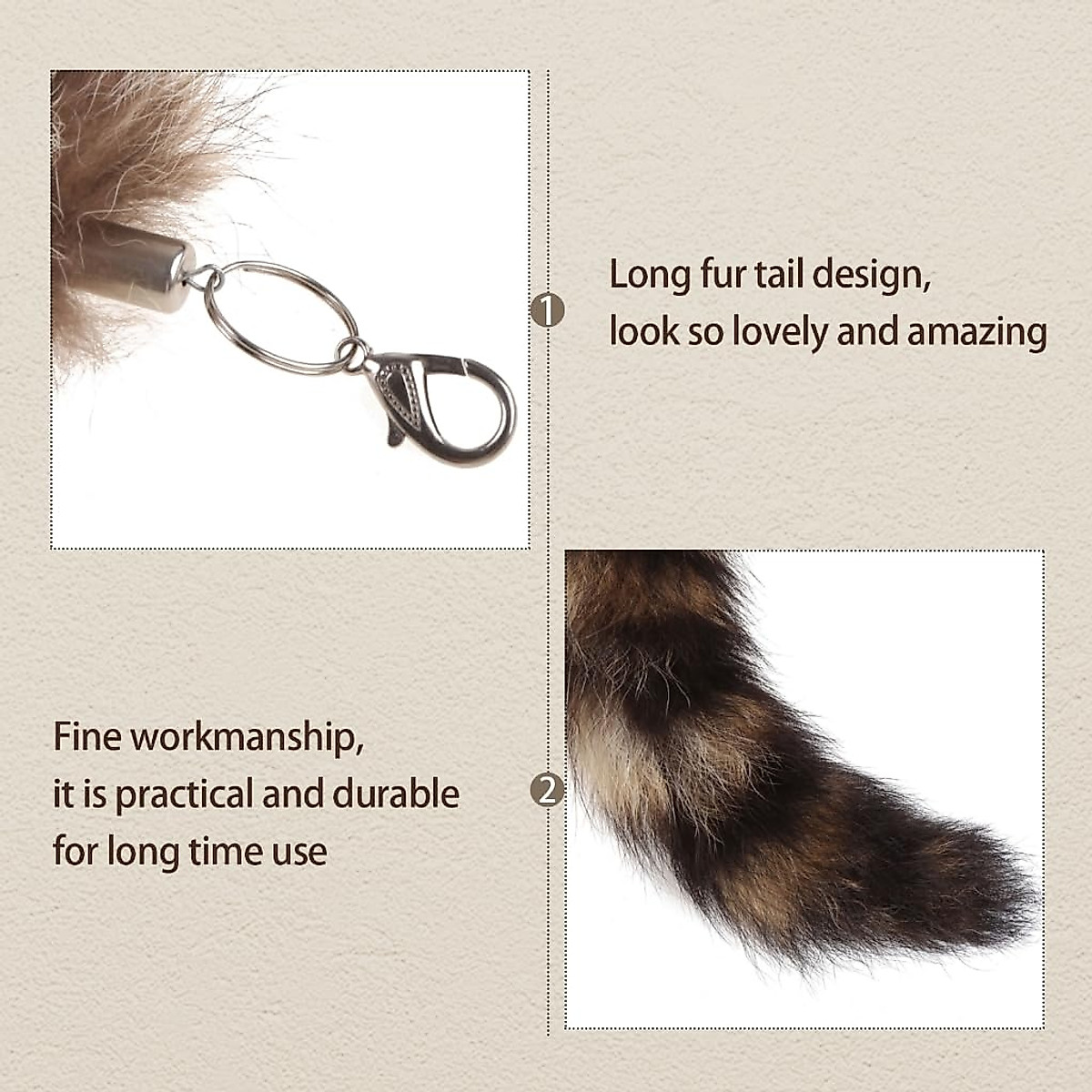 Ankexin for Key Ring Raccoon Coat Tails Chain Keychain Keyring Gift New