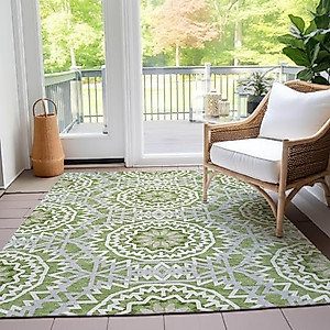 Addison Rugs Chantille ACN619 Green 9' x 12' Indoor Outdoor Area Rug, Easy Clean, Machine Washable, Non Shedding, Bedroom, Living Room, Dining Room, Kitchen, Patio Rug