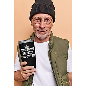 RHYTHMHEART Father’s Day Gifts for Dad from Daughter - Dad Birthday Gifts from Daughter - Funny Dad Gifts from Daughter - Dad Birthday Gifts Ideas from Daughter - Awesome Dad 20oz tumbler