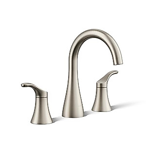 Kohler 27390-4K-BN SIMPLICE® Widespread bathroom sink faucet, 1.0 GPM, Vibrant Brushed Nickel