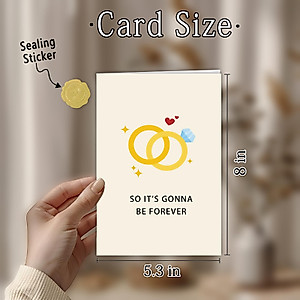 Abeletree Funny Wedding Card for Bride and Groom, Bridal Shower Wedding Gifts Card, Wedding Gifts for Newlyweds-SO IT'S GONNA BE FOREVER