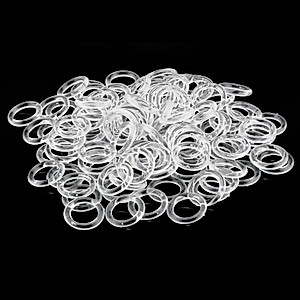 Cafe Curtain Ring ZZLZX 100PCS Clear Plastic Rings, O-Rings for Roman Shades, Roman Blind Curtain Rings