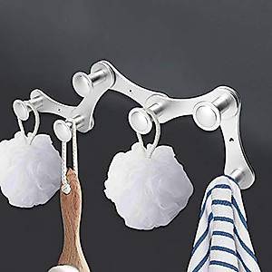 Bathroom Hanging Hook, Cloth Hanger Space Aluminum Wall Hanger, Retractable Hanging Hook, Hanging Hook for Towels Hanging Hook for Coats Door Hanger for Coats Rack for(Bright Sand)