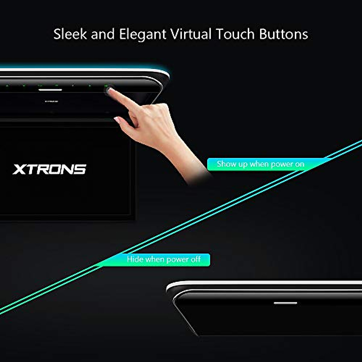 XTRONS 19.5 Inch Car Overhead Player 16:9 Wide Screen 1080P Video Car Roof Mount Monitor Ultra-Thin Flip Down Overhead Car Monitor Supports IR, HDMI, USB, AV Input, Stereo Speakers