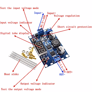 HiLetgo LTC1871 DC-DC Step Up Booster Converter 3-35VDC to 3.5-35VDC With LED Voltmeter DC-DC Step Up Module Power Supply Voltage Regulator