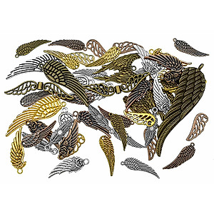 100 Grams Assorted Feather And Wing Punk Steampunk Charm Pendant Connector for DIY Necklace Bracelet Jewelry Making Findings