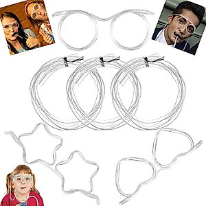 LHTHT Eye Straws,Straw Glasses,Silly Straws in Three Styles,Reusable Novelty and Creative Straws,Perfect Party Supplies,Birthday Supplies