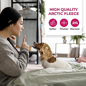 SSaYo Adjustable Dog Noise Cancelling Ear Muffs Noise Protection - No Flap Ear Wraps for Dogs - Snoods Dog Headband Ear Covers for Anxiety Relief, Thunderstorms, Fireworks & Grooming (Brown, Large)