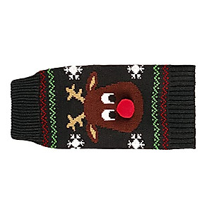 Mogoko Christmas Reindeer Dog Sweater Knitwear Cat Apparel Soft Thickening Warm Pup Dogs Shirt Winter Puppy Fleece Sweater for Xmas Cold Winter