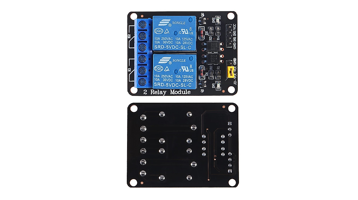 DWEII 10 PCS 2 Channel DC 5V Relay Module with Optocoupler Low Level ...