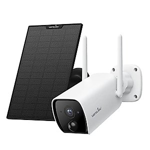 Security Cameras Wireless Outdoor,Wansview 2K 3MP Solar Camera Security Outdoor for Home with PIR Motion Detection & Siren, Night Vision,Works with Alexa,Outdoor Camera Wireless Solar/Battery Powered