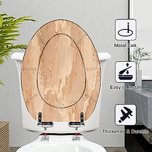 Elongated Toilet Seat texture Natural breccia marble tiles for ceramic wall tiles floor Resin Toilet Seat Quietly Slow Close with Quick-Release Hinges Toilet Seat with Cover Easy to Clean Install