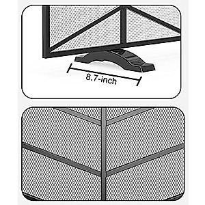 Fire Beauty Single Panel Handcrafted Wrought Iron Mesh Chevron Fireplace Screen, Fire Spark Guard for Living Room, Bedroom Décor