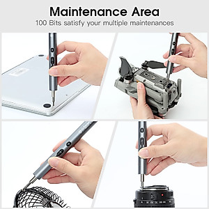 Mini Electric Screwdriver Set, SOONAN 120 in 1 Small Portable Cordless Power Screwdriver Set with 100 Precision Bits & LED Light & 20-bit Tool Set Handy Repair Tool for Phone Watch Camera Laptop