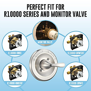 Replacement for Delta Classic 13 Series Single-Function Trim Kit, T13020-SS Brushed Nickel Shower Handle, Fit Delta Shower Valve R10000 Series (Cartridge Not Included)