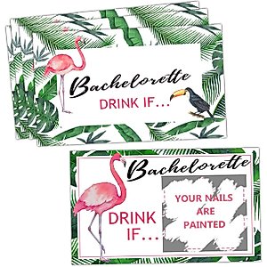 Bachelorette Party Drinking Games - Drink If Games Scratch Off Cards - Perfect for Girls Night Out Activity,Bridal Showers,Bridal Parties,Wedding Showers,Engagement and Birthday - 40 Sheets(Flamingo)