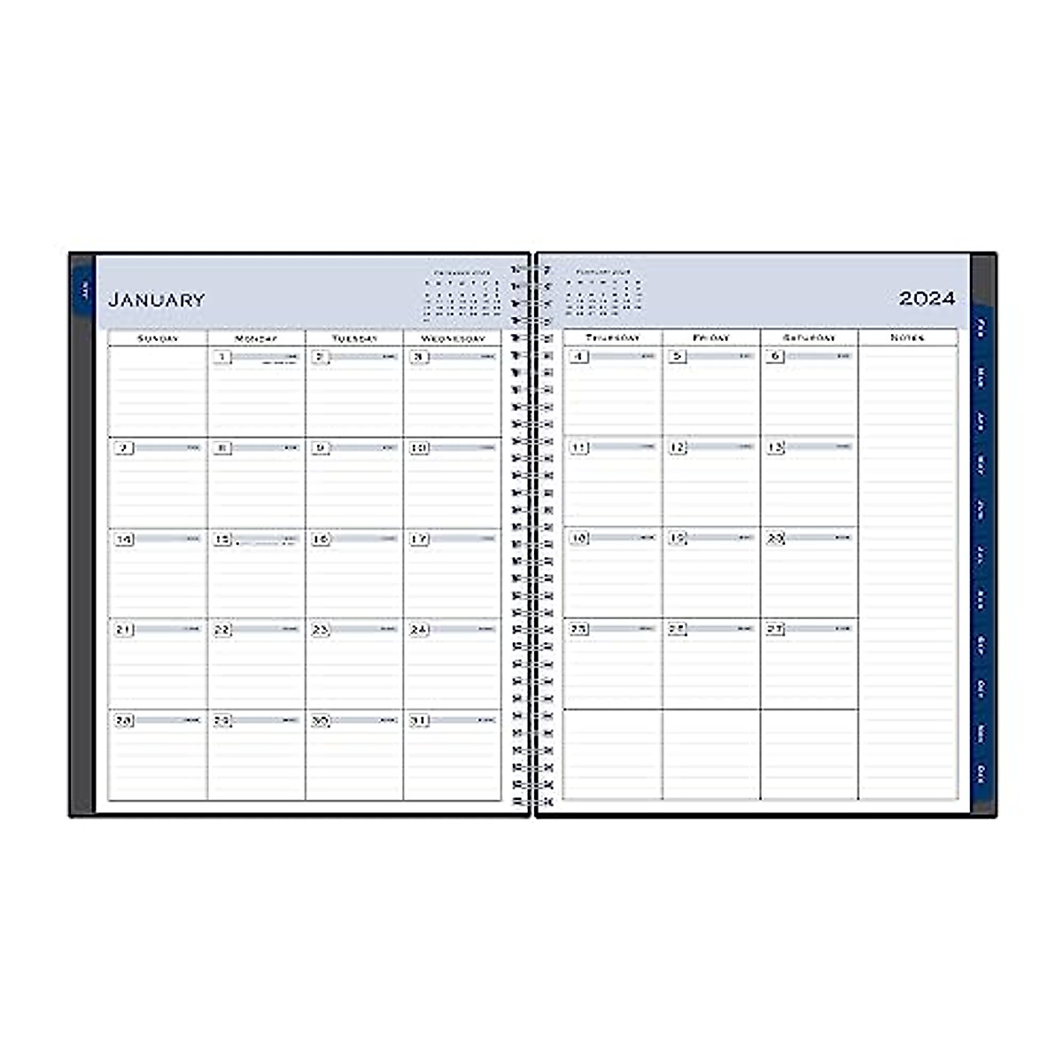 Blue Sky 2024 Weekly and Monthly Appointment Book and Planner, 8.5" x 11", Flexible Cover, Wirebound, Passages (100009-24)
