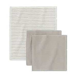ROOM ESSENTIALS™ - 9pk Dish Cloths (3 Striped, 6 Solid) - Jet Gray