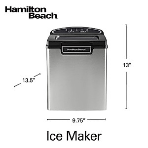 Hamilton Beach Countertop Nugget Ice Maker Machine, Compact & Portable Design, Makes 28 Pounds Per Day, Stainless Steel (86150)