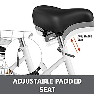 24-inch Adult Tricycle 1/7 Speed 3-Wheel Pedal Bicycle with Shopping Basket Suitable for Men and Women