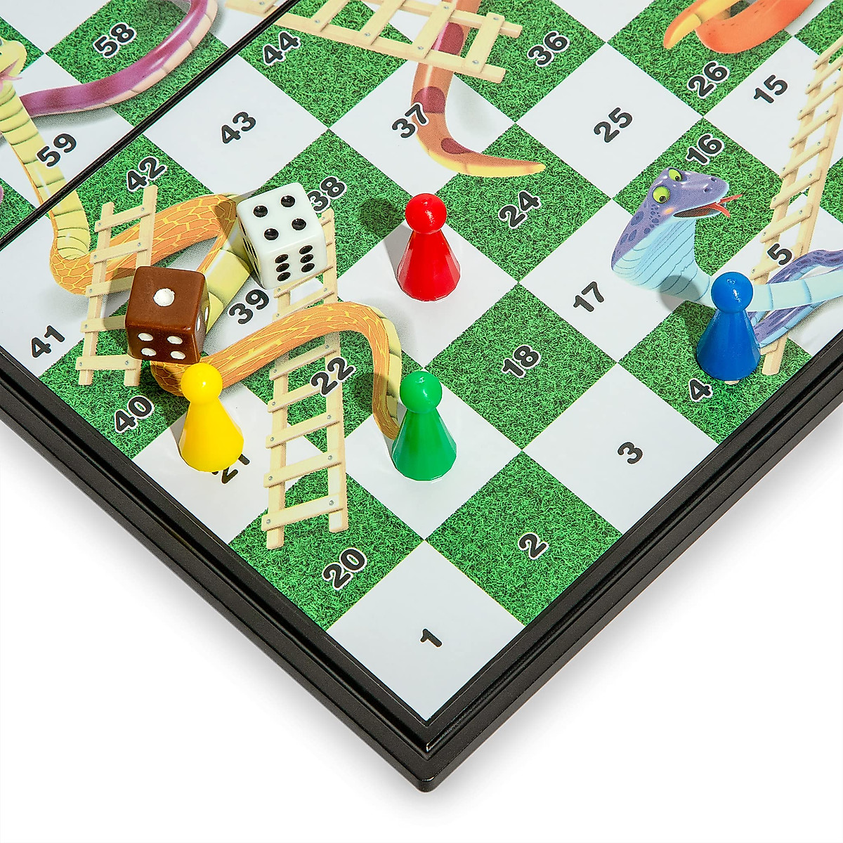 Magnetic Snakes and Ladders Board Game Set - 9.6 Inches