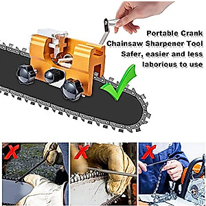 Chainsaw Chain Sharpening Jig, Portable Hand Crank Chainsaw Blade Sharpener Chainsaw Sharpening Kit Suitable for 4"-22" Chain Saws & Electric Saws, Keep Your Chain Saw in Top Shape
