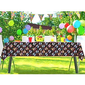 Buxiuer Day of The Dead Tablecloth Plastic Sugar Skull Dia De Los Muertos Decoration Mexican Disposable Table Cloth Waterproof Table Cover Picnic Dining Kitchen Decor 54 x108 Inch -Pack of 2