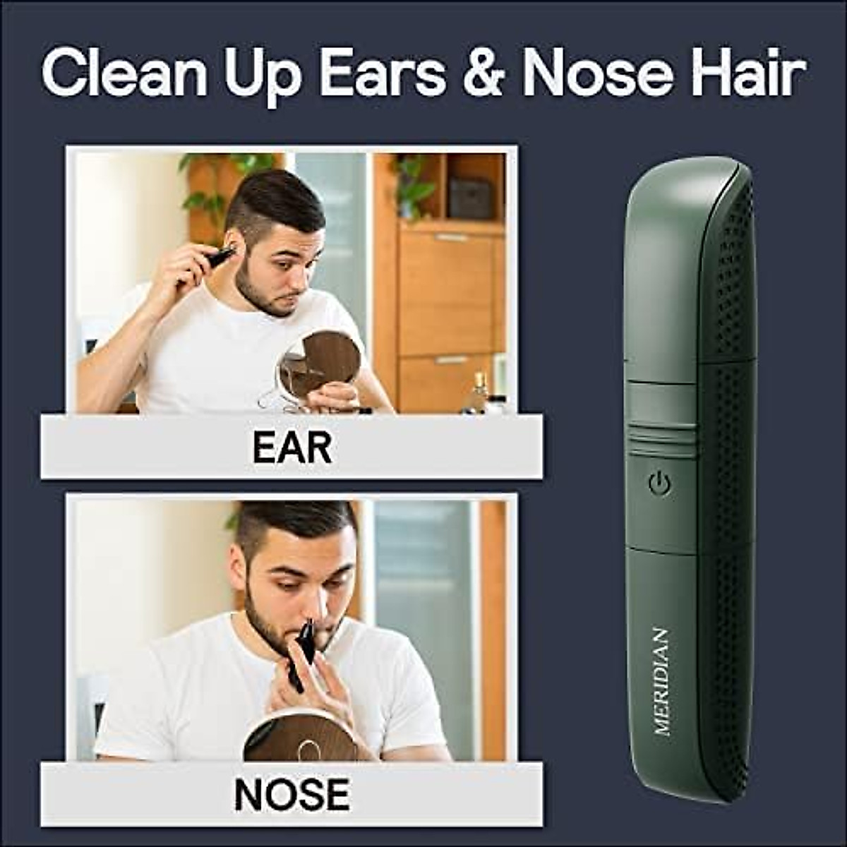 MERIDIAN Nose Nose/Ear Hair Trimmer for Men - Sage