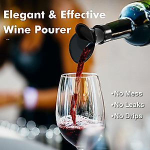 2 In 1 Red Wine Pourer&Stopper,Petal Red Wine Stopper,Flower Shape Pouring Decanter Silicone Wine Keep Fresh Seal Bottle Stopper,Champagne Sealed Bottle Cap Stopper Leak-proof
