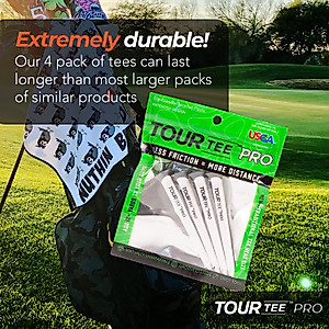 CMC Design Tour Tee Pro Pack - Frictionless Golf Tees for More Distance & Consistent Yards - Reusable, Made with Recycled Plastic & Virtually Unbreakable - Four 3.15” Golf Tees with Standard Cup