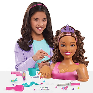Barbie Unicorn Party 27-piece Deluxe Styling Head, Brown Hair, Pretend Play, Kids Toys for Ages 5 Up, Amazon Exclusive