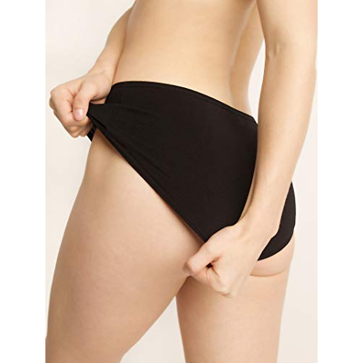 INNERSY Womens Underwear Cotton Hipster Panties Regular & Plus Size 6-Pack(Large,Black)