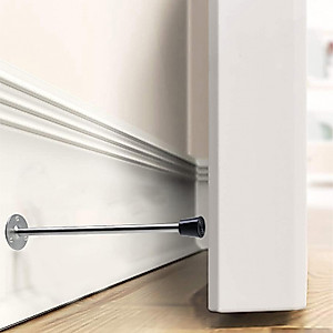 Rannb Extra Long Door Stopper Wall Mount Door Stop Bumper with Rubber Tip 250mm/10" Total Length - Pack of 2