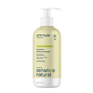 ATTITUDE Body Lotion for Sensitive Skin with Oat, EWG Verified, Dermatologically Tested, Vegan, Argan Oil, 16 Fl Oz