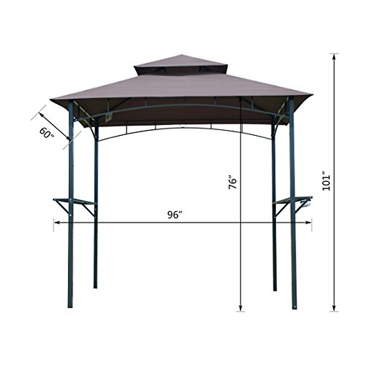 GOJOOASIS Barbecue Grill Gazebo Outdoor 2-Tier BBQ Canopy Tent Coffee Shelter 8-Feet