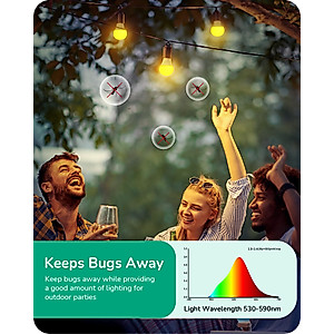 EDISHINE Dusk to Dawn Bug Light Bulbs Outdoor, 2000K Amber Glow Outdoor LED Light Bulb, Automatic On/Off, Yellow Light Bulb, 600LM, 9W(60W Equivalent), E26 Base, 4 Pack, UL Listed
