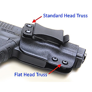 1/8" Black Chicago Screws & Binding Posts Fasteners for Leather Straps/Belts, Kydex Holster/Sheath Repair or Rivet Parts Replacement, Thru Hole Open Slot Design. Made in USA (10 Pack, Flat Head)