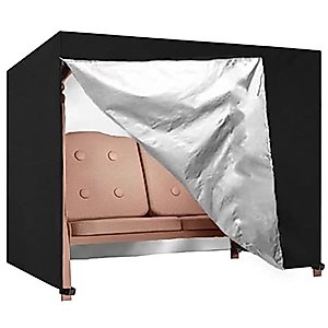 Outdoor Swing Cover 3 Seater Patio Swing Chair Glider Cover, Swing Cover Outdoor Hammock Waterproof Cover with Zipper Design All Weather Protection 85''L x 49" W x 67" H