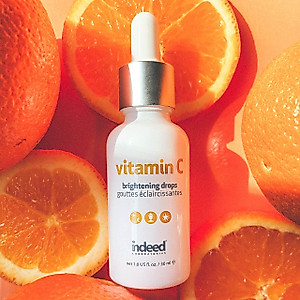 INDEED LABS Vitamin C Brightening Drops, Vitamin C &Hyaluronic Acid Facial Serum, Anti Aging Serum Reduces Fine lines, Wrinkles, Hyperpigmentation & Improve Skin’s Barrier & Elasticity