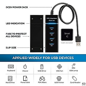 USB Hub 3.0 Extra USB Ports for Laptops - PC USB Extension Cable 4 Multiple USB Port for Laptop USB Port Expander USB Adapter - Computer Networking Hubs Gaming Accessories 3.0 Flash Drive Adapter