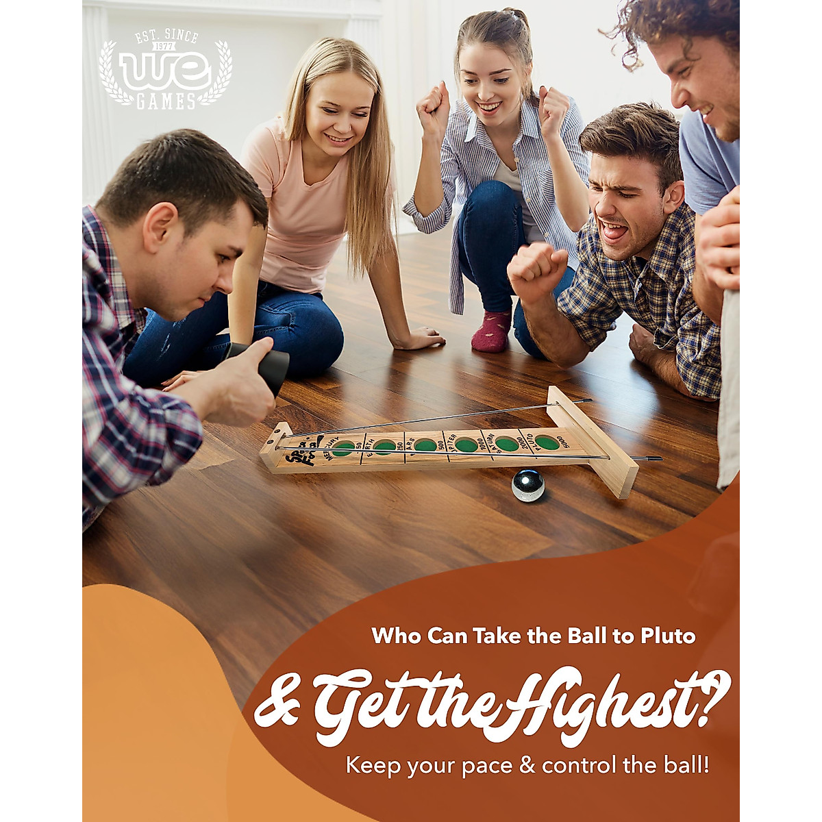 WE Games Shoot the Moon - Solid Wood, 18 in.