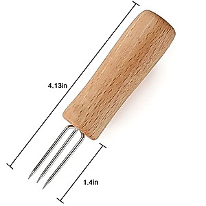 Corn Cob Holders Set of 10 Stainless Steel Corn On The Cob Holders with Wooden Handle Cob Skewers Corn Forks for BBQ Sweetcorn Roasted Meat Fruit