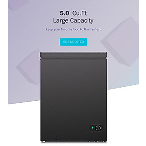 Northair Chest Freezer - 5 Cu Ft with 3 Removable Plastic Baskets - Reach In Freezer Chest - Quiet Compact Freezer - 7 Temperature Settings - Black (3.5 Cubic Feet, Black)