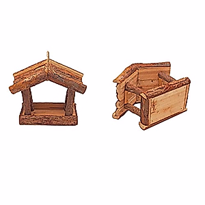 HLR Bird Feeder Hummingbird Feeder Crude Wood Outdoor Bird Feeder,Wild Bird Feeder Ideal Gift for Nature Bird Love for Garden Yard Decoration