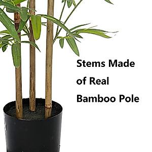 SOFTFLAME 3ft Bamboo Artificial Tree, Faux Bamboo Plant, Artificial Plant with 3 Trunks, Ideal for Home Office Indoor Decoration