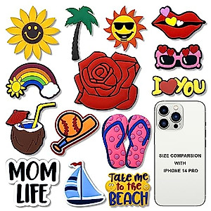 Qujior 6 Pack Bog Bag Charms, 3" Rubber Tote Bag Bits Charms, Bag Accessories Charms for Bogg Bag