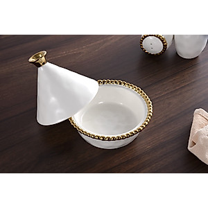 Pampa Bay Golden Salerno Titanium-Plated Porcelain Small Tagine, 5 x 5in