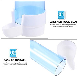 STOBOK 4 pcs Bird Feeder Drinker Set Plastic Water Dispenser Cage Automatic Parrot Drinking Feeder for Parrot Parakeets Canaries Finches Budgie